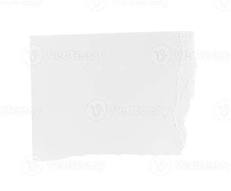 White Ripped Piece Of Paper Isolated On Transparent Background Png File