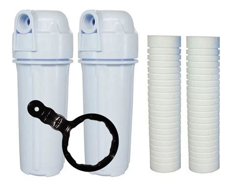 Kit C 2 Filtro De Agua Caixa D água Refil De Pp E 2 Suporte