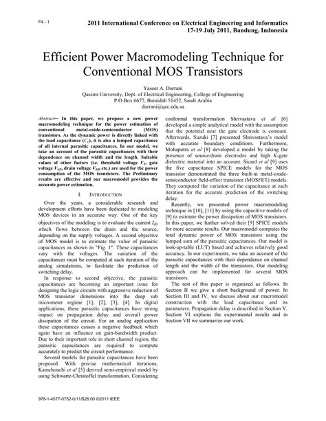 pdf efficient power macromodeling technique for conventional mos transistors