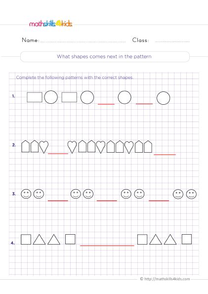 Patterns Worksheets For Grade 3 Shapes And Sequences Practice