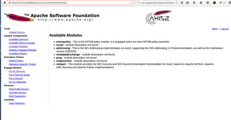 java org apache axis2 axisfault the system is attempting to engage a module that is not