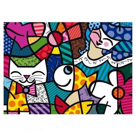 Quebra Cabe A Puzzle Romero Britto Happy Pe As Grow Papelaria