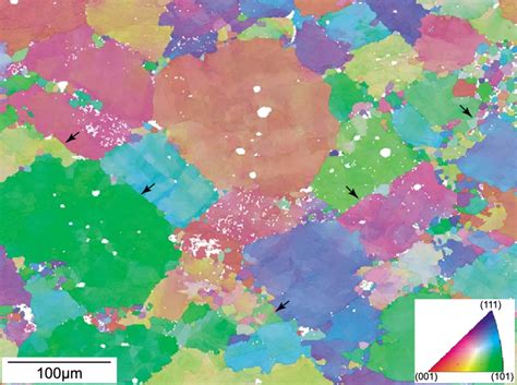 Ebsd Map Of Sample P Deformed To A Strain Of At K The