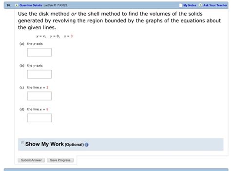 solved 26 question details larcalc11 7 r 023 use the disk