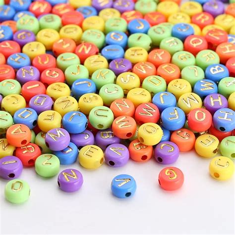 HERZWILD Perles Lettres 1000pcs Perle Alphabet Perle Colorées avec