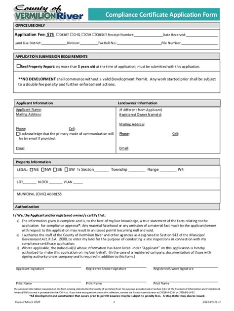 Fillable Online Zoning Compliance Certificate Application Form Rural