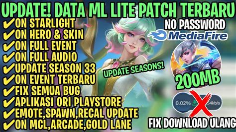 Data Ml Lite Full Event Mb Terbaru Patch Zhuxin Ml Lite Cara