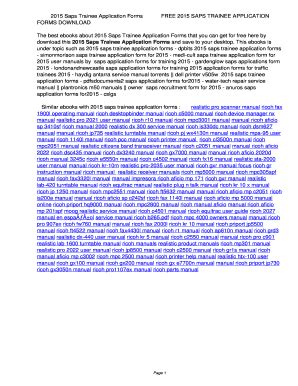 Fillable Online 2015 Saps Trainee Application Forms 2015 Saps Trainee