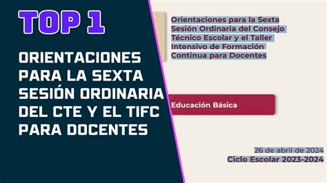 Descarga Orientaciones Del Cte Abril De Sexta Sesi N Ordinaria