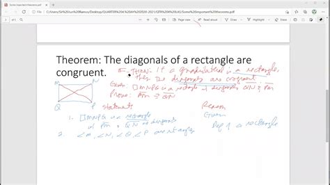 lesson 8 12b proof of a theorem on rectangle youtube