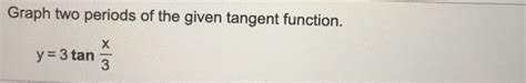 solved graph two periods of the given tangent function Х y