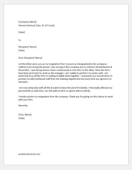Glory Tips About Sample Letter Of Resignation Due To Unfair Treatment