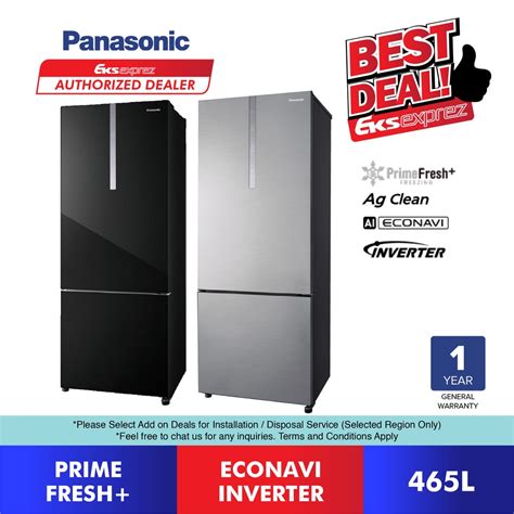 Panasonic 2 Door Inverter Fridge 465L NR BX471CPSM NR BX471WGKM