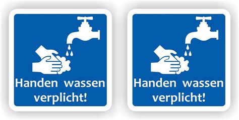 Handen Wassen Verplicht Sticker Set 2 Stuks Bol