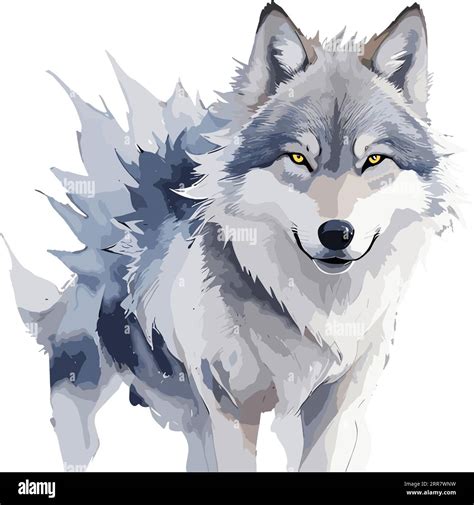 Watercolor Wolf Vector Design Isolated In White Background Stock