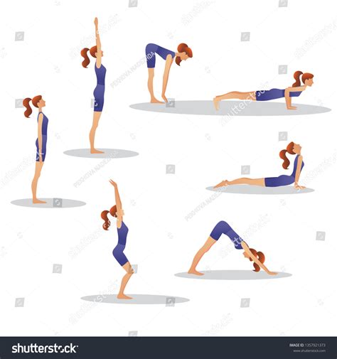 Women Silhouettes Collection Yoga Poses Asana Stock Vector Royalty