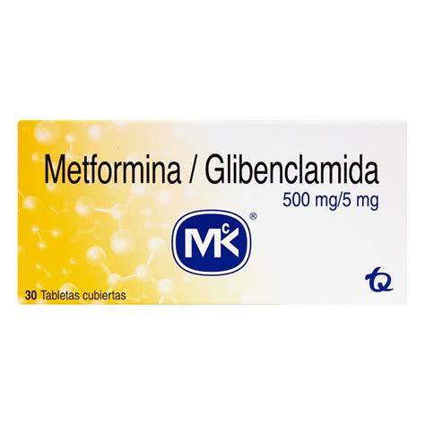 Metformina 500 Mg Glibenclamida 5 Mg 30 Tabletas Mk Droguería Farmaton