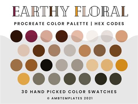 The Earthy Floral Color Palette Is Shown