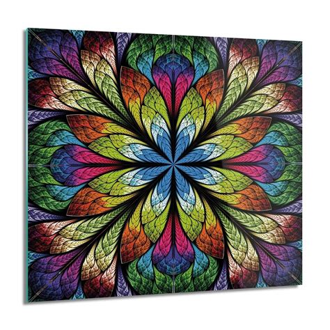 ArtprintCave Kwiat fraktal kolor obraz na szkle ścienny 60x60 cm