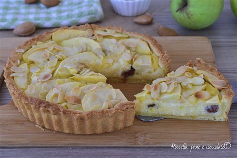 Torta Di Mele Crema Ricotta E Mandorle Dolce Di Pasta Frolla Morbida