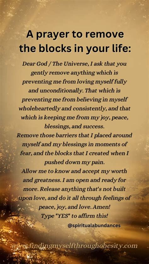 A Prayer To Remove Blocks In Your Life Healing Lifecoach Prayer