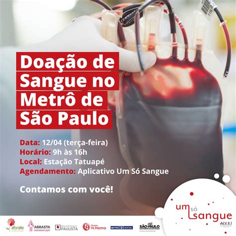 Metrô de São Paulo on Twitter metrôsocial Doar sangue é um ato de