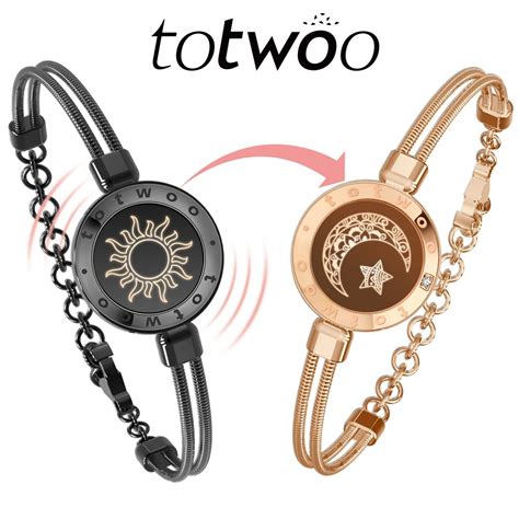 Totwoo Sun And Moon Long Distance Touch Light Up Vibrate Bracelets For