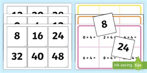 Bingo Tabla Del 4 Teacher Made Twinkl