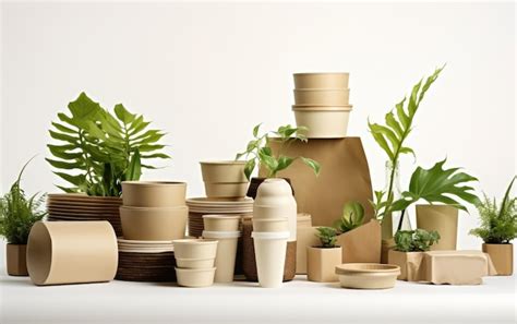 Matériaux Biodégradables D emballage écologique Avec Fond Blanc Photo