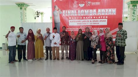 Lomba Adzan Dalam Rangka Hari Jadi Kabupaten Klaten Ke 219 Dan Hari
