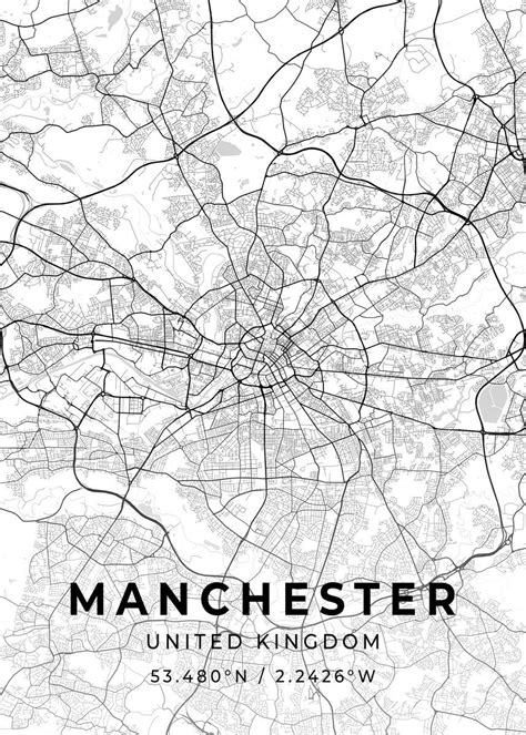Manchester Uk Poster Picture Metal Print Paint By Conceptual