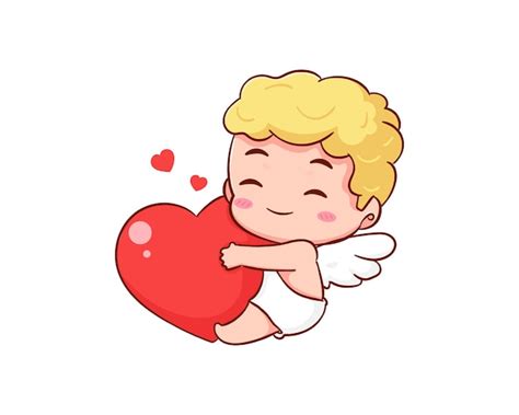 Lindo personaje de dibujos animados adorable cupido bebés de amur