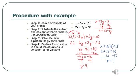 lesson 7 5 solving systems using substitution youtube
