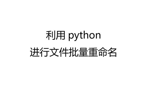 利用python进行文件批量重命名操作 视频video