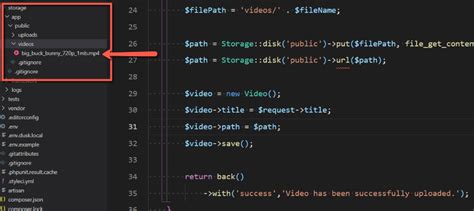 laravel video upload tutorial with example scratch code