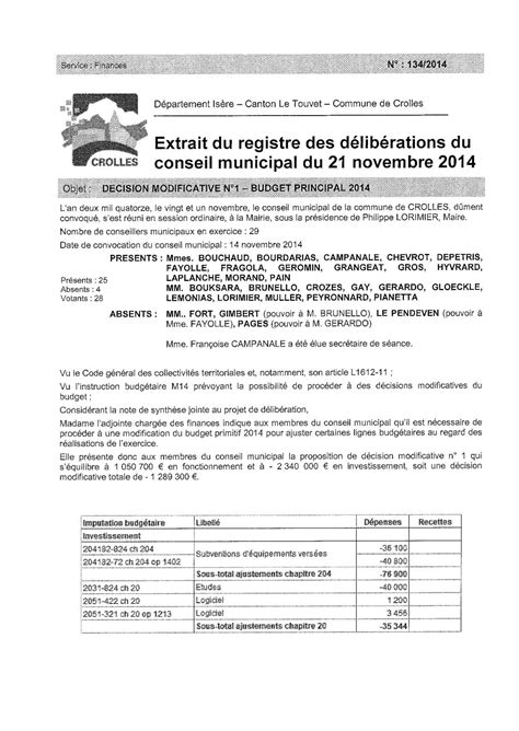 Calaméo Crolles Deliberation 134 2014 11 Dm N 1 Budget Principal 2014 Nl