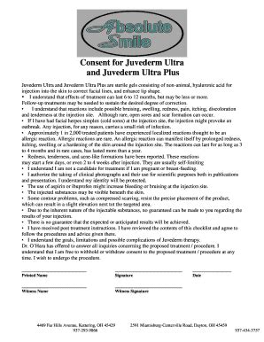 Fillable Online Consent For Juvederm Ultra And Juvederm Ultra Plus