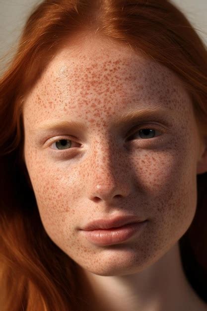 Premium Photo A Woman With Freckles On Her Face
