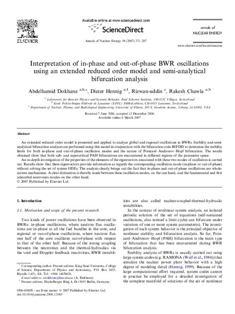 pdf interpretation of in phase and out of phase bwr oscillations using an extended reduced