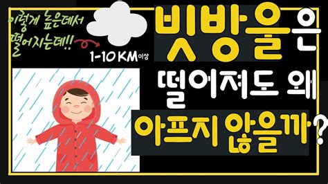 빗방울은 떨어져도 왜 아프지 않을까 아주 높은 곳에서 떨어지는 빗방울은 엄청난 충격을 가할 것 같은데 왜 맞아도 아프지