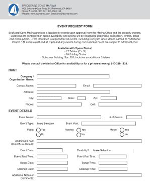 Fillable Online Event Request Formpdf Fax Email Print PdfFiller