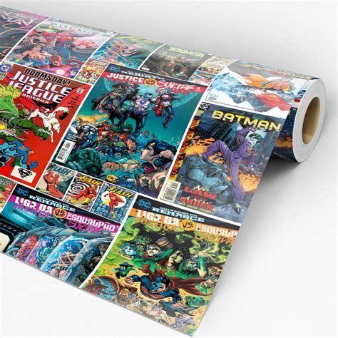 Papel de Parede Adesivo Anime Super Heróis DC Quadrinhos Coloridos Rolo