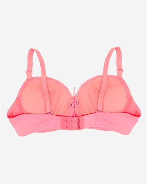 Różowy neonowy biustonosz damski push up Bielizna Neonowy Różowy