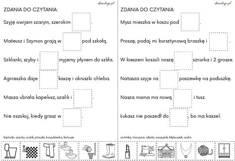 Zdania do czytania z głoską sz Domologo pl