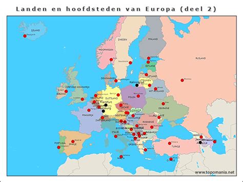 Topografie Landen En Hoofdsteden Van Europa Deel Topomania Net