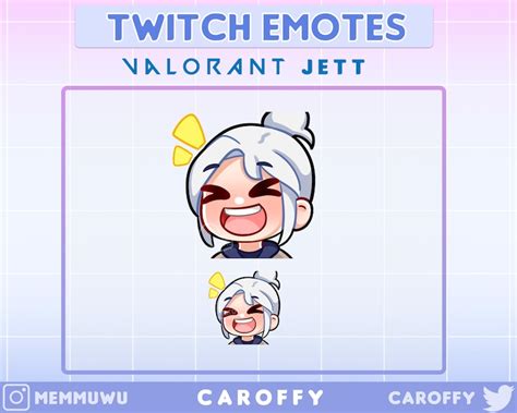 Cute Valorant Jett Emote Laugh Twitch Discord Youtube Etsy Ireland
