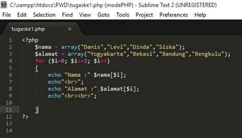 mengenal tipe data array dan cara penulisan array dal