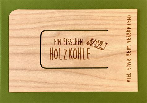 Holzpost Gru Karte Mit Umschlag Holzkohle