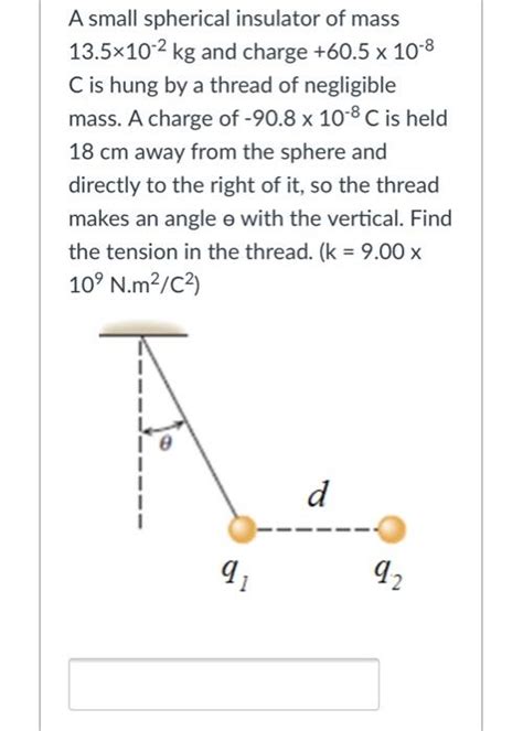 Solved A Small Spherical Insulator Of Mass X Kg And Chegg
