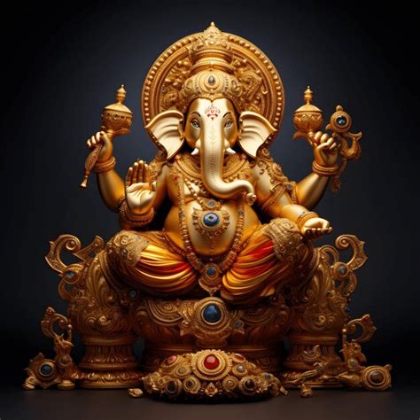 Premium AI Image AI Generated Lord Ganesha Artwork 03